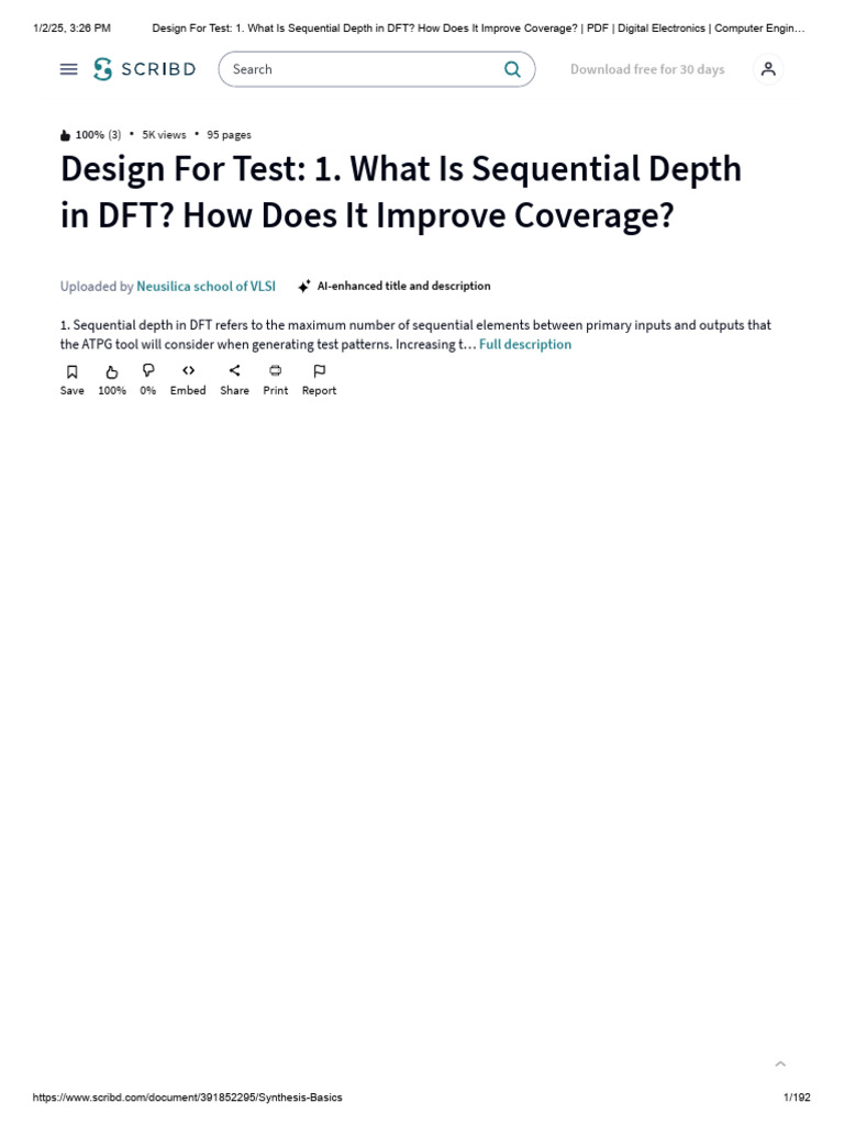 Design For Test - 1. What Is Sequential Depth in DFT - How Does It ...
