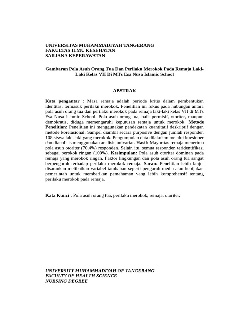 ABSTRAK | PDF | Parenting | Behavioural Sciences