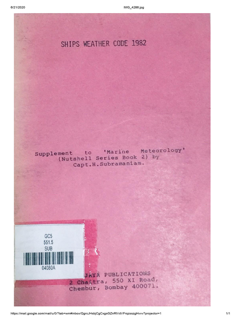 Ships Weather Code 1982 | PDF