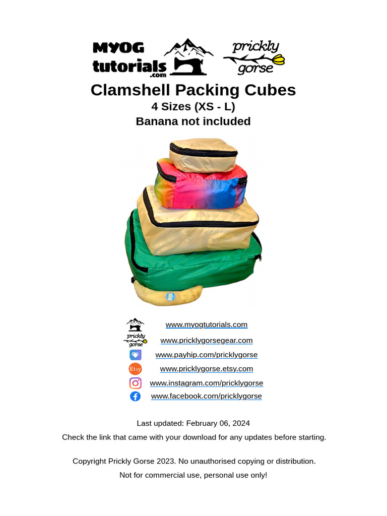PackingCube Instructions PricklyGorse | PDF | Seam (Sewing) | Sewing