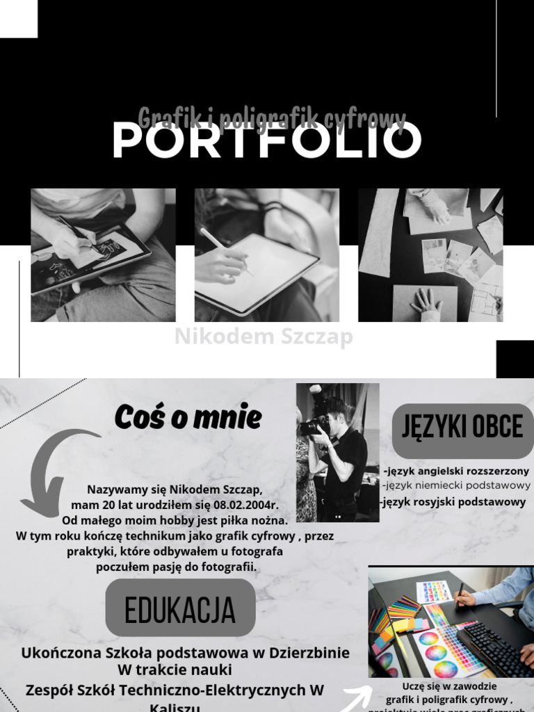 Black and Red Simple Portfolio A4 Landscape | PDF