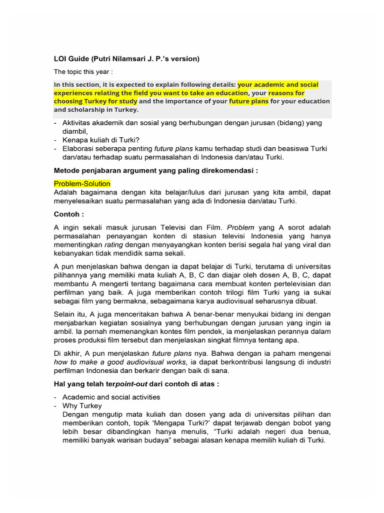 LOI Guide | PDF