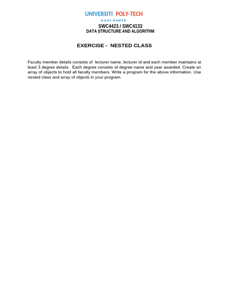 Nested Class Programming Qs | PDF