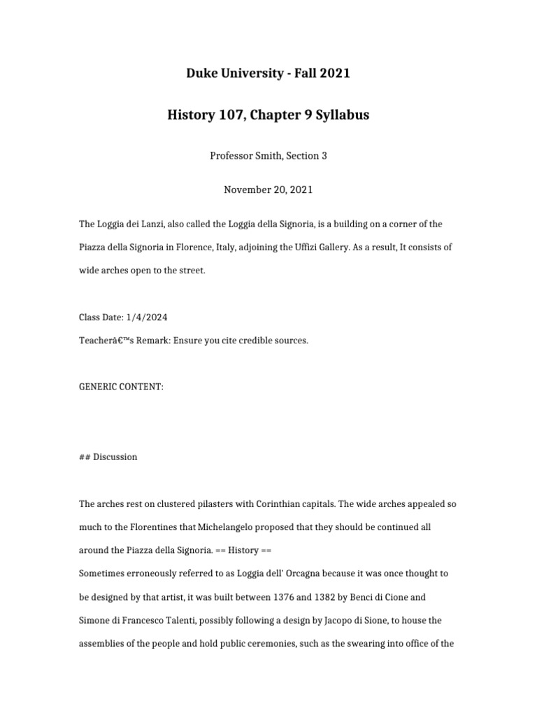 History 107 Chapter 9 Syllabus | PDF