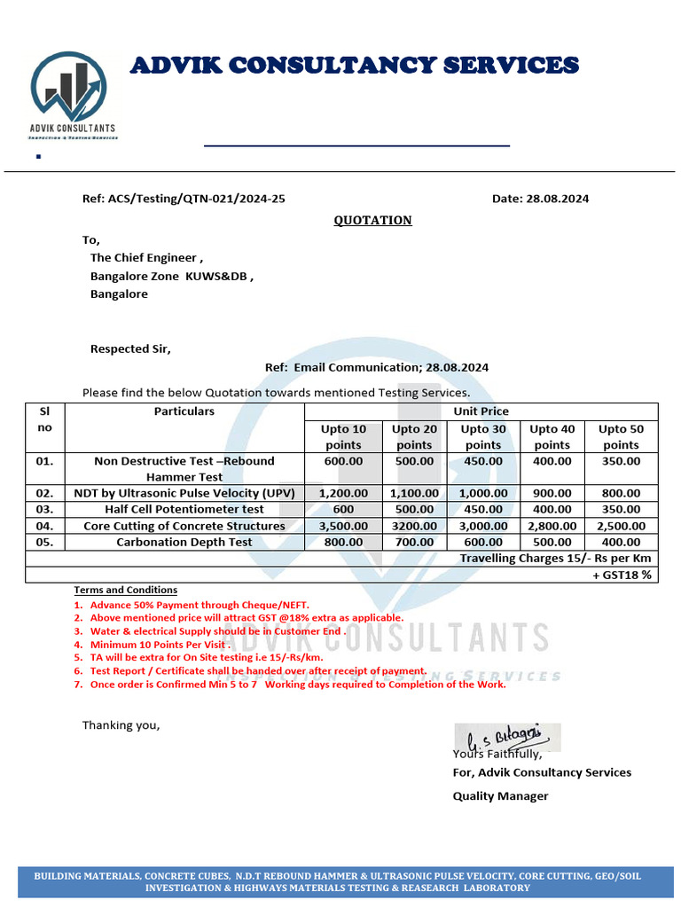 Advik Consultancy Quotation | PDF