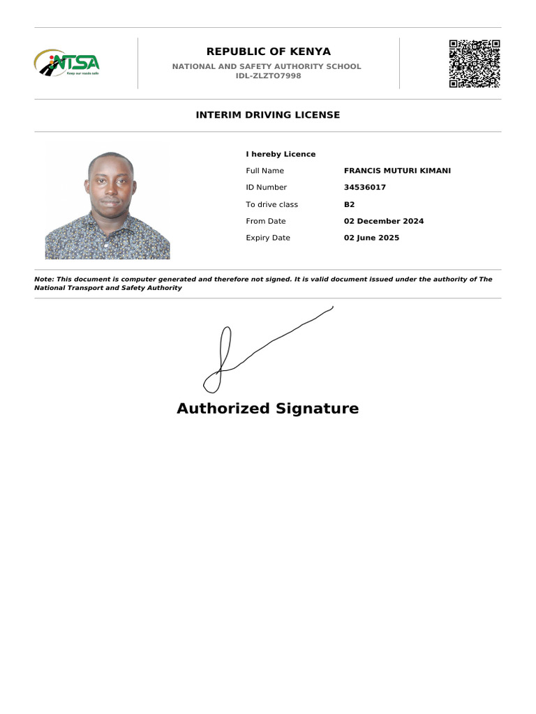 Interim Driving License | PDF