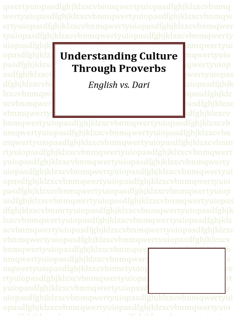 Understanding Culture Through Proverbs (Phonetic) (2011) | PDF ...