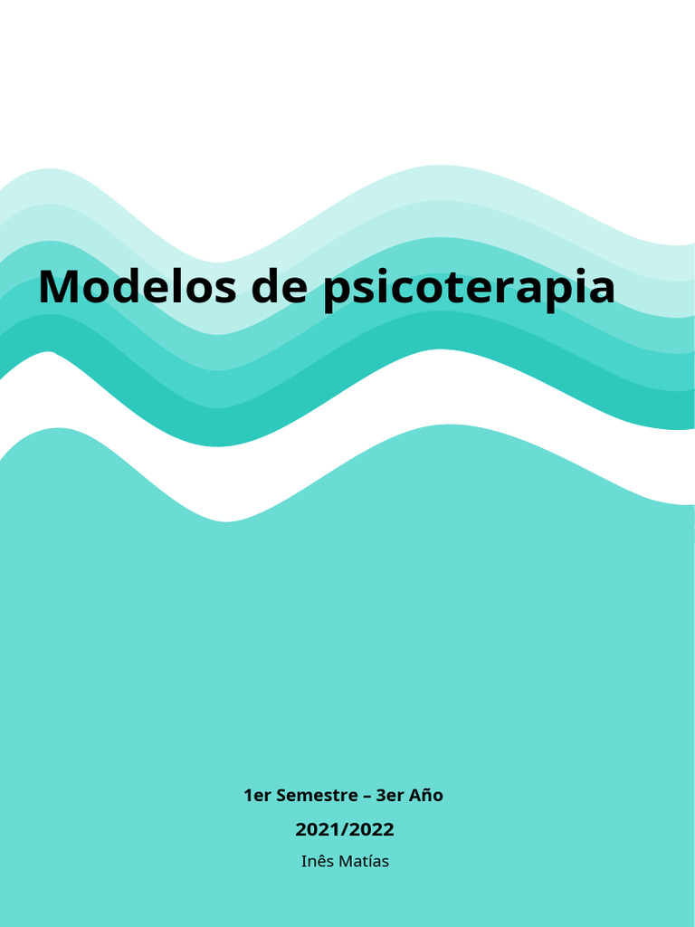 Modelos Psicoterapia - apontamentos ESP | PDF | Psicoterapia | Carné de ...