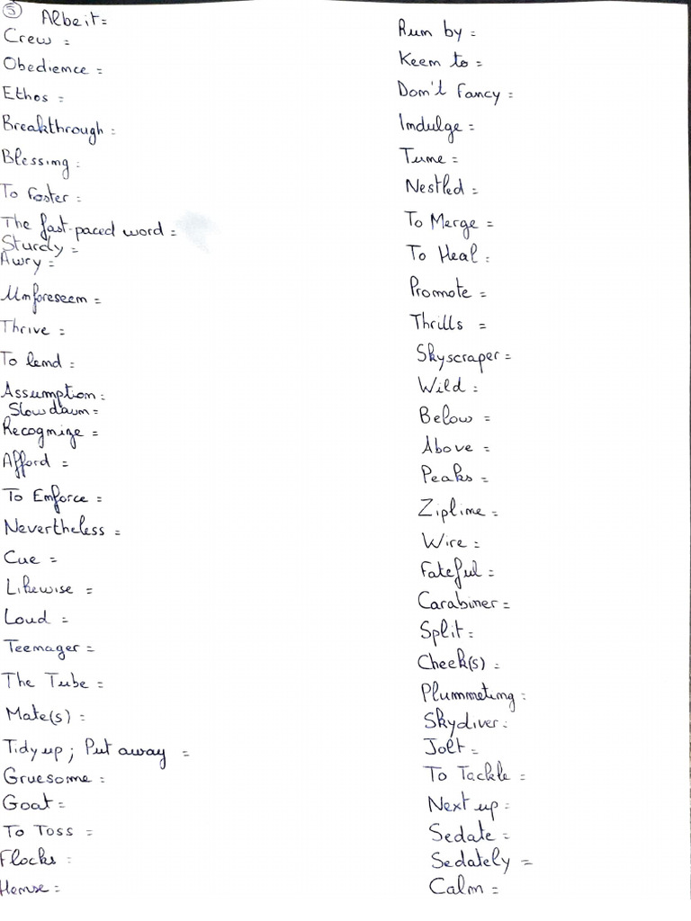 Unique Vocabulary and Concepts Guide | PDF