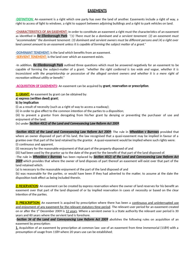 5.-EASEMENTS | PDF | Easement | Property Law