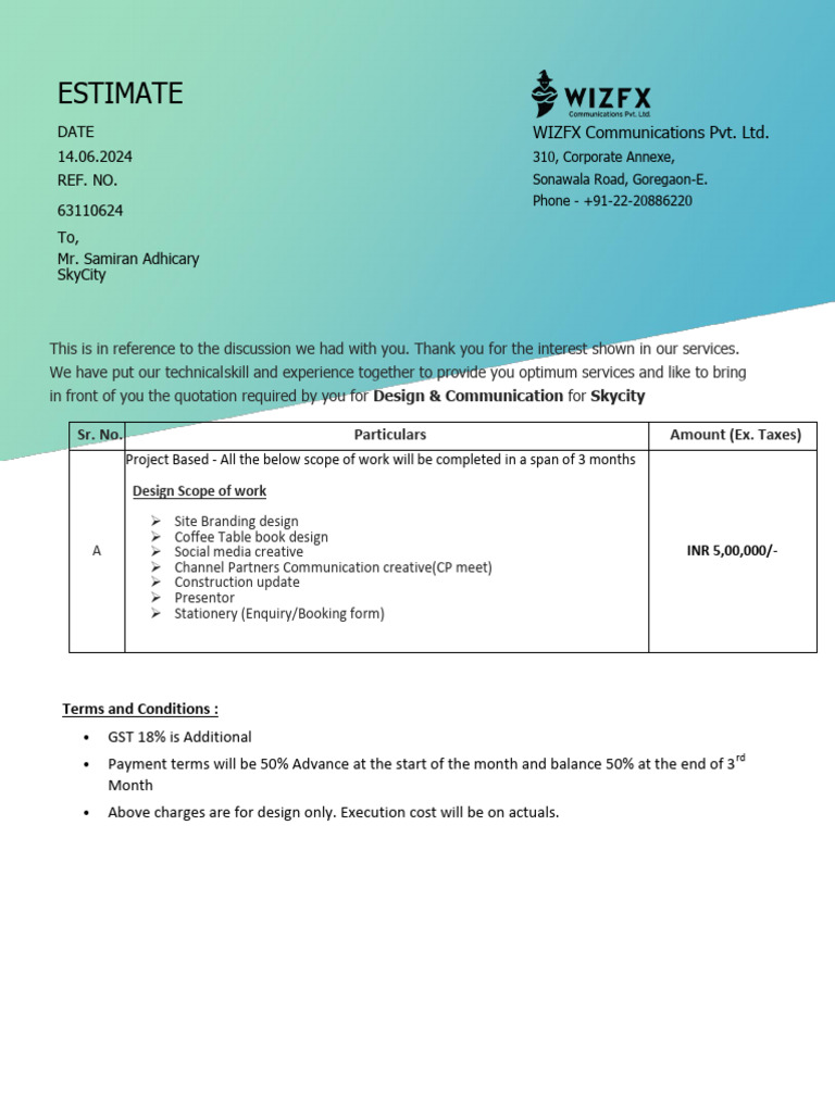 Skycity Quotation Final | PDF