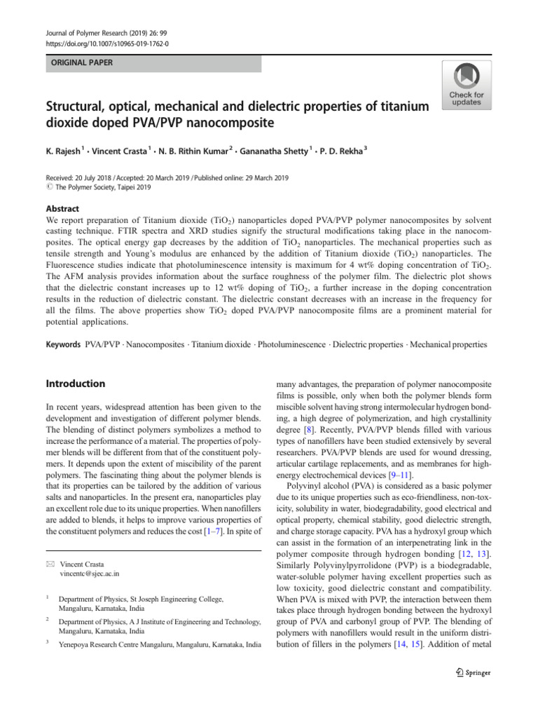 Polymer#20 | PDF | Absorption Spectroscopy | Titanium Dioxide