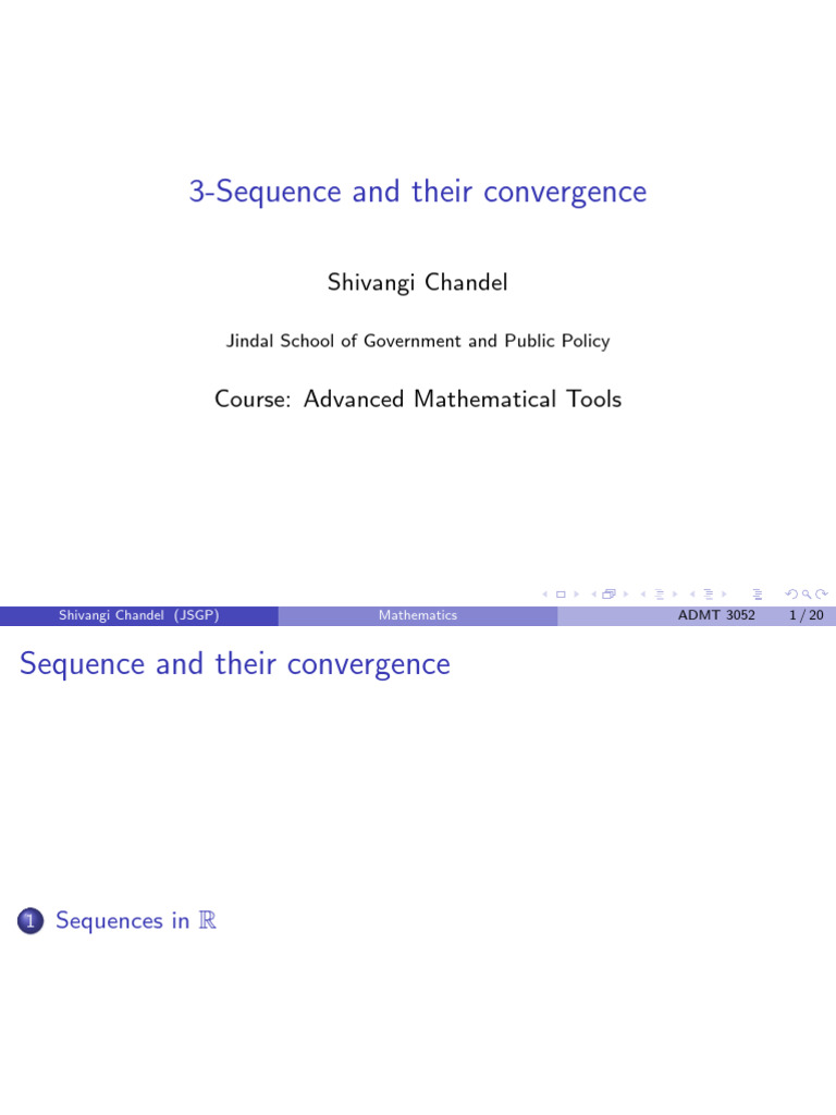 3-Real Analysis (Sequence and Convergence) | PDF | Limit (Mathematics) | Infinity