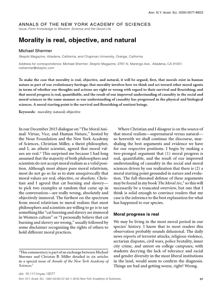 Annals of The New York Academy of Sciences - 2016 - Shermer - Morality ...