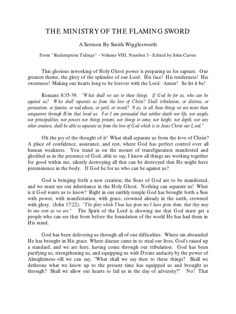 The Flaming Sword Ministry Explained | PDF | Jesus | God