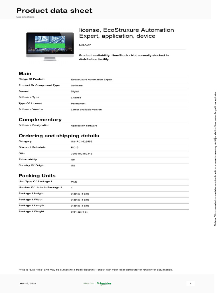 Schneider Electric EcoStruxure-Automation-Expert EALADP | PDF