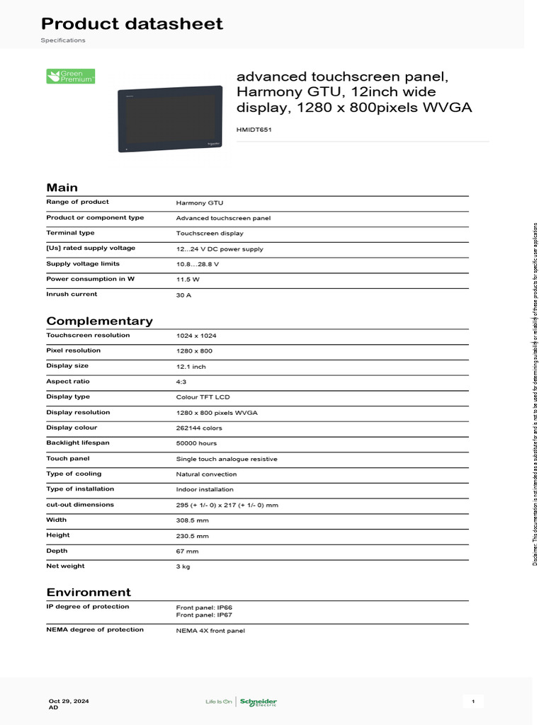 Advanced Touchscreen Panel Specs | PDF | Touchscreen | Display Resolution