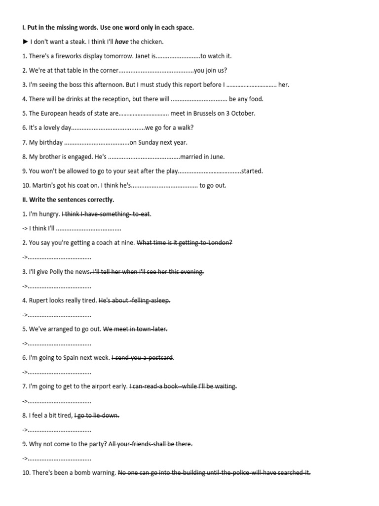 Future Tenses - Exercise (Upper Intermediate) | PDF