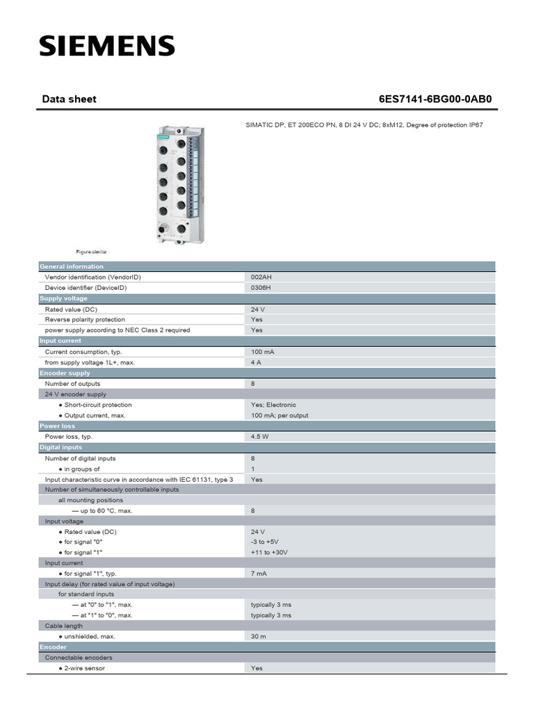 6ES71416BG000AB0 Datasheet en | PDF | Physical Layer Protocols | Telecommunications