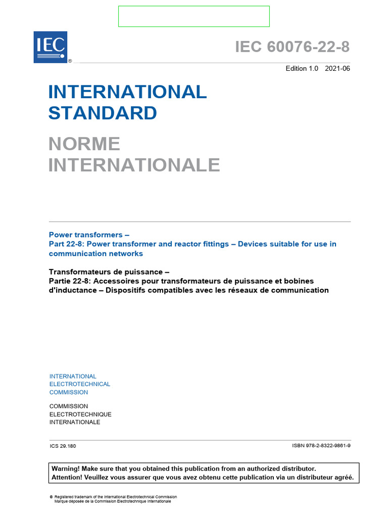 IEC 60076-22-8-Ed.1.0-2021 (Preveiw) | PDF | International ...