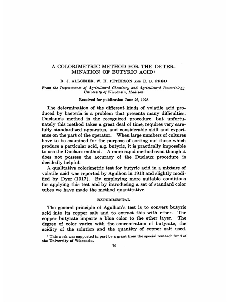 Colorimetric Estimation Agulhons Test | PDF | Acetic Acid ...
