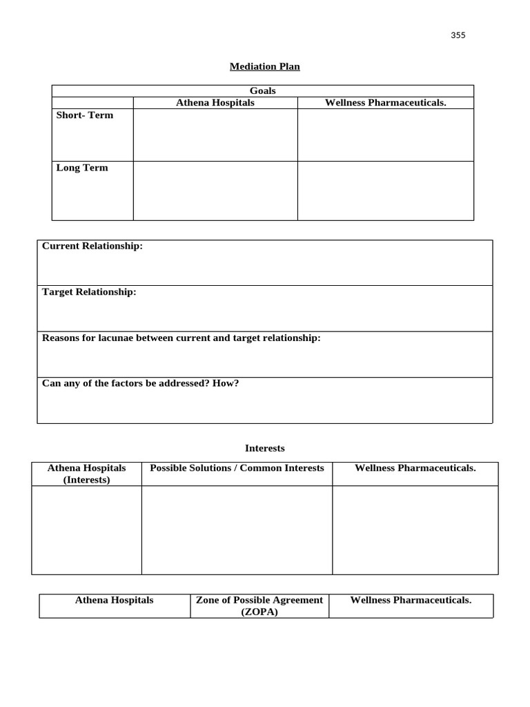Our Mediation Plan | PDF