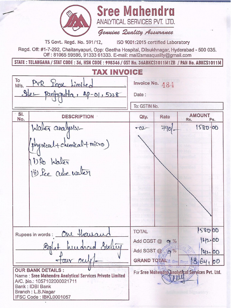 PVR Inox Panjagutta Tax Invoice | PDF