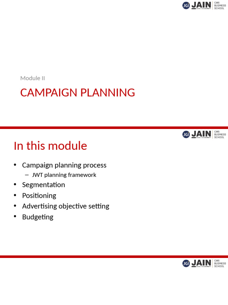 Module 2 Campaign Planning | PDF | Market Segmentation | Brand