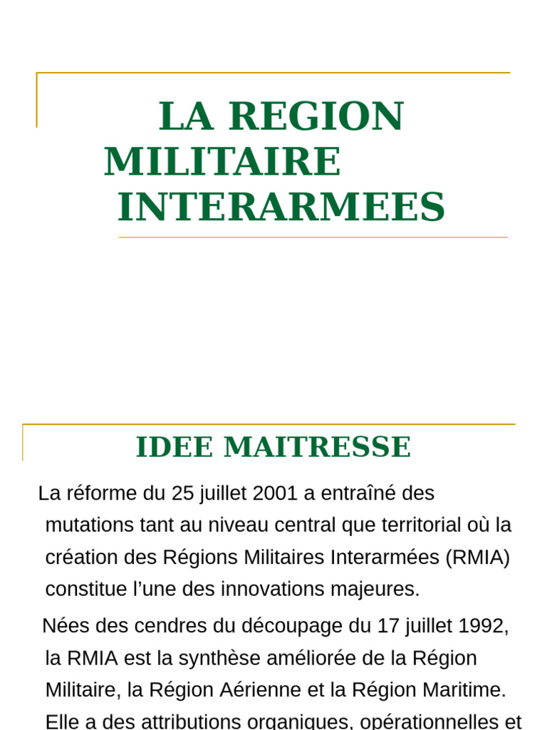 Réforme des Régions Militaires Interarmées | PDF | Sécurité ...