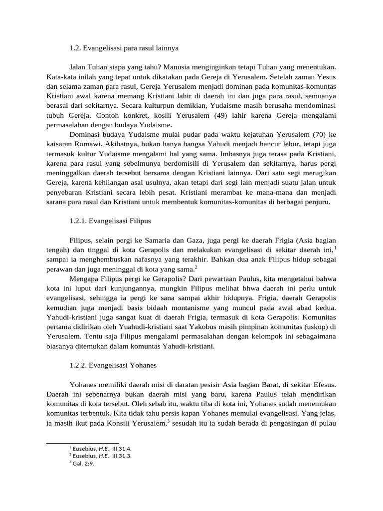 Topik 5, Evangelisasi Rasul Lain | PDF