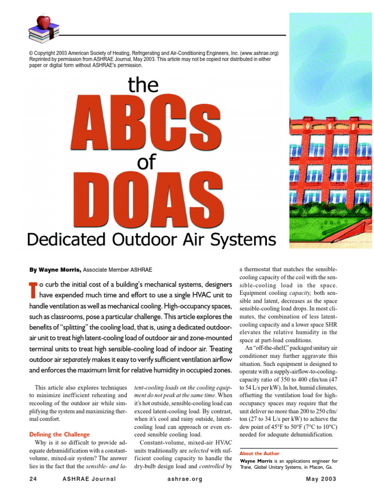 The ABCs of DOAS - Dedicated Outdoor Air Systems | PDF | Air ...
