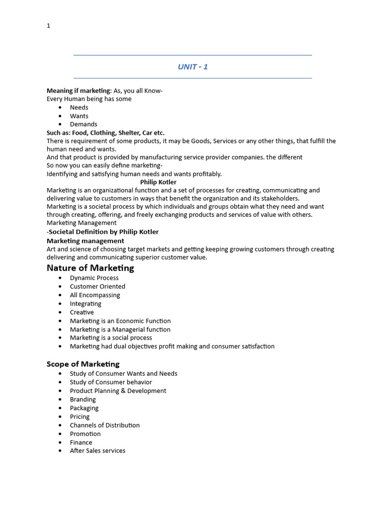 MARKETING MANAGEMENT NOTES (MBA) | PDF | Marketing | Consumer Behaviour