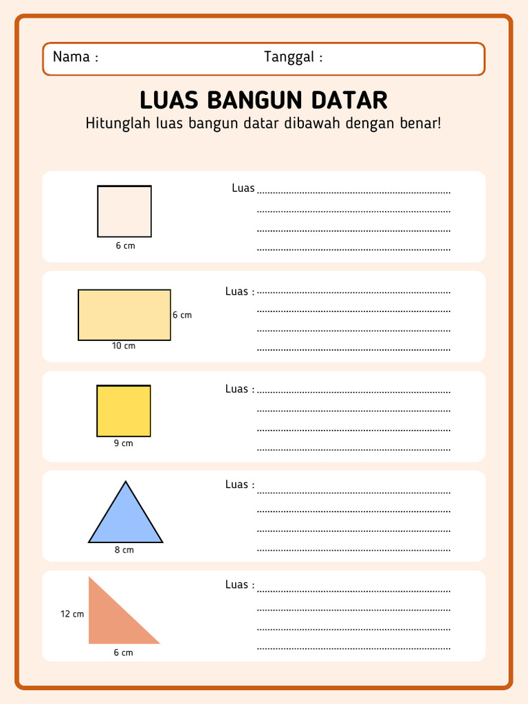 LKPD MTK Luas Bangun Datar | PDF