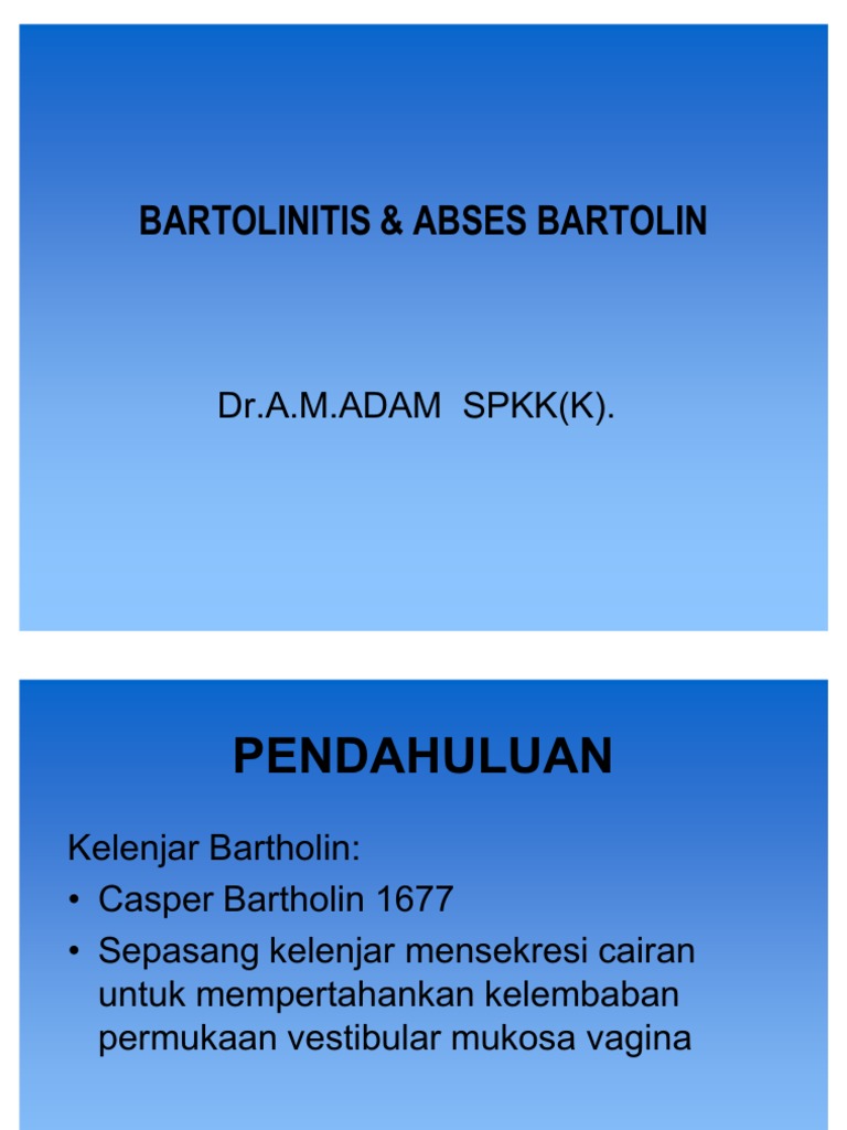 Bartolinitis& Abses Bartolin | PDF