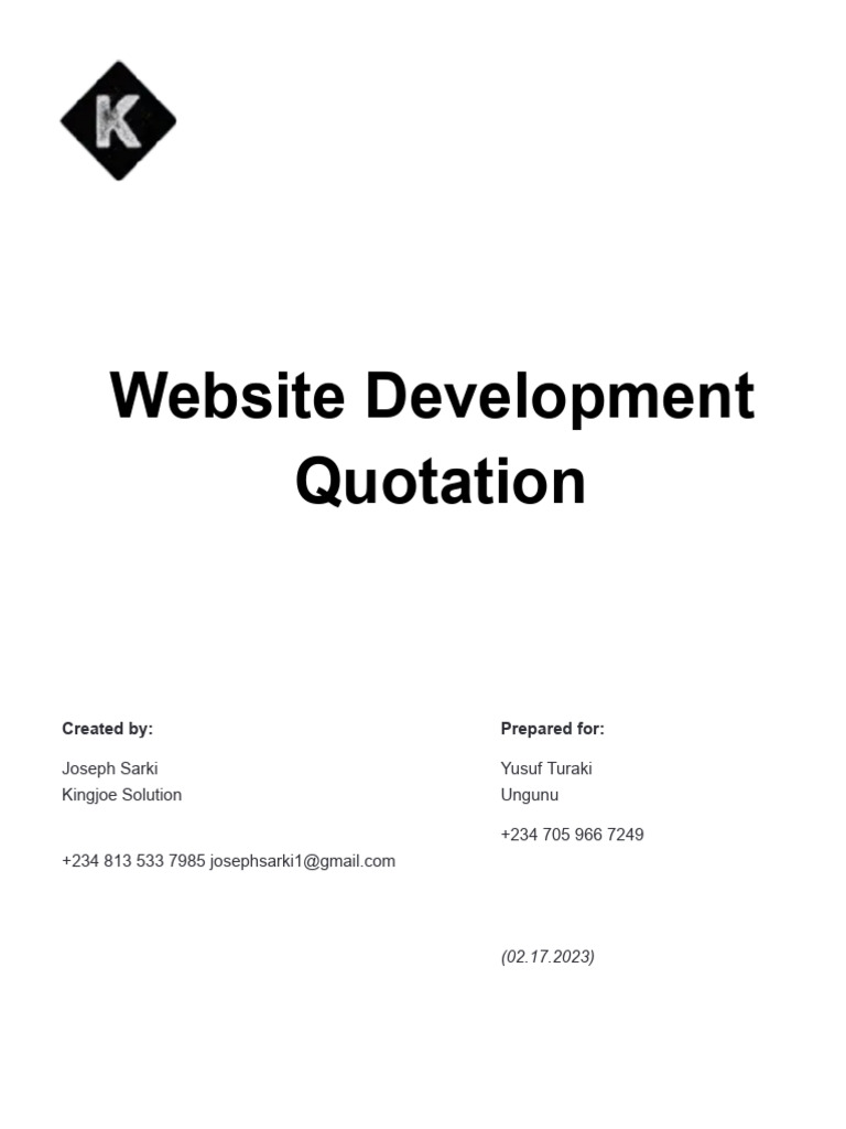 Website Development Quote Template | PDF | Websites | Banks