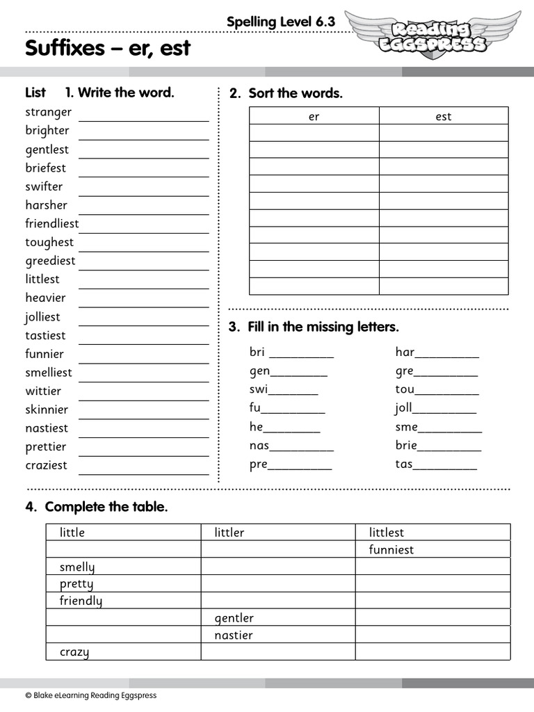 Year 6 Spelling Lessons: Suffixes | PDF