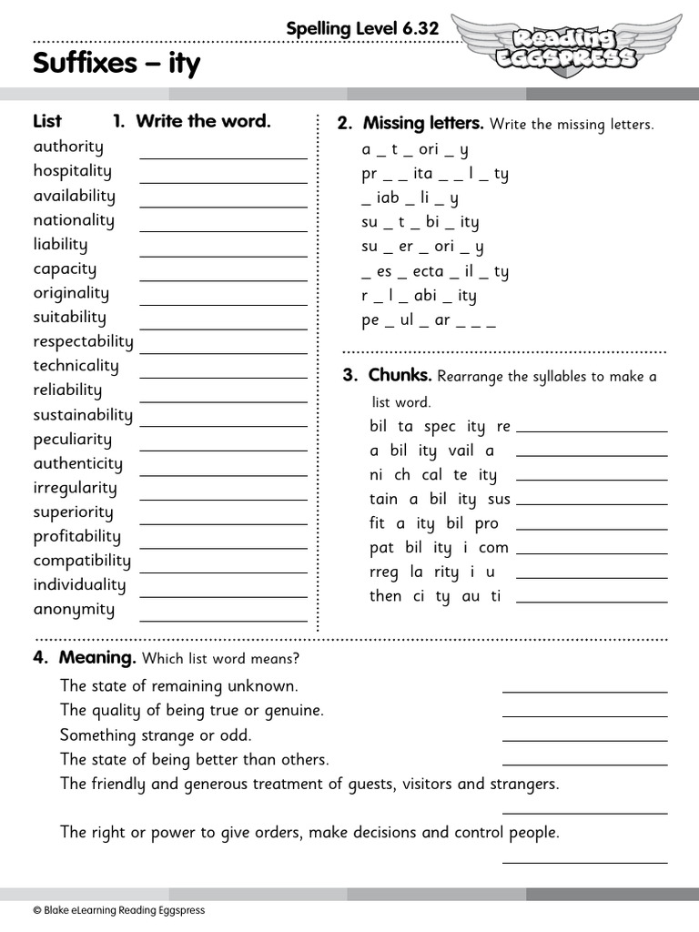 Suffixes -ity: Spelling and Meaning Guide | PDF | Linguistics