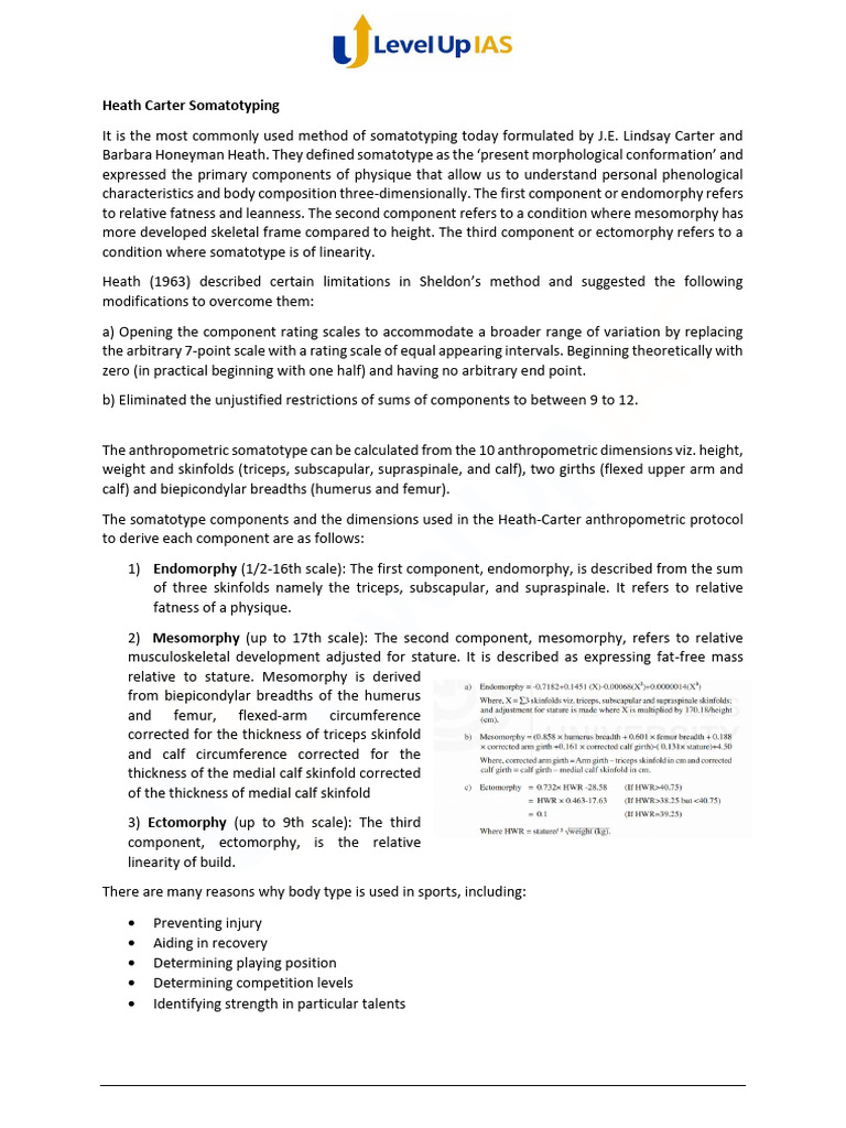 91.health Carter Somatotyping | PDF
