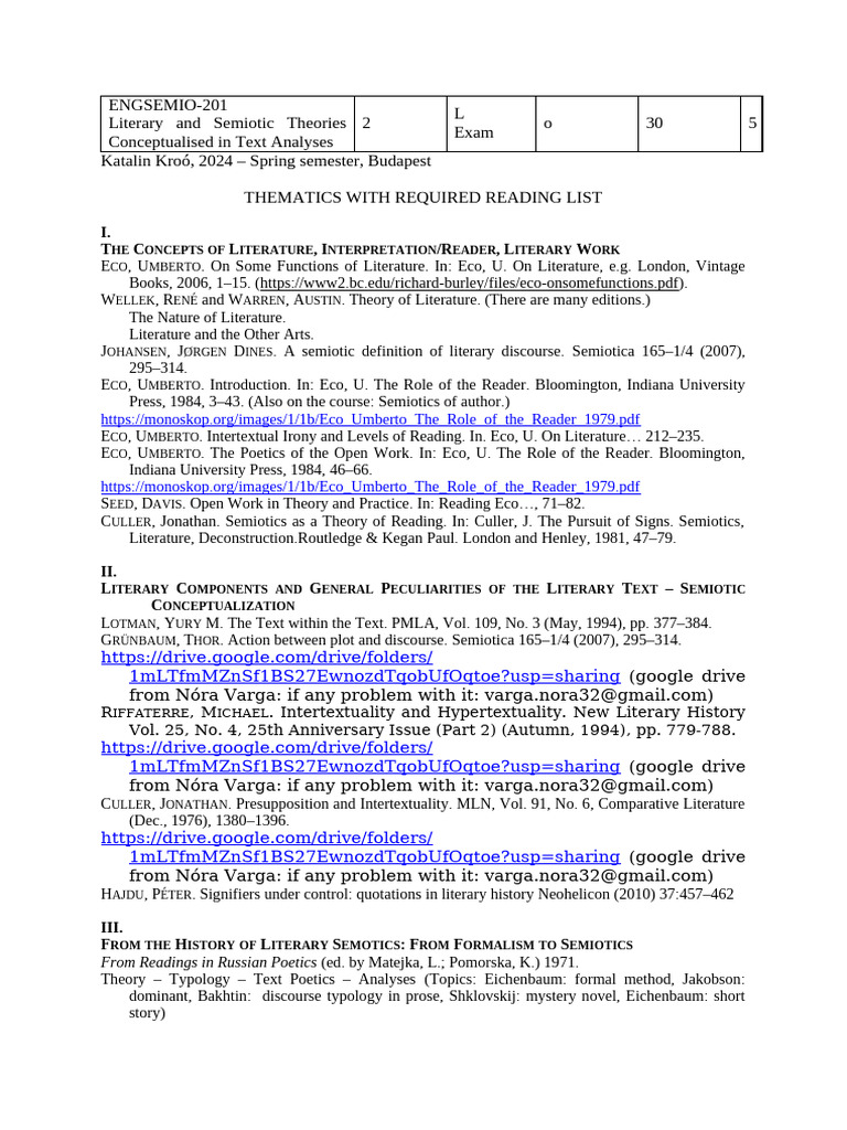 Literary and Semiotic Theories Conceptualized in Text Analysis - 2024 ...