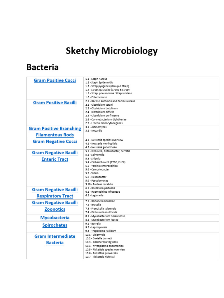 Sketchy Microbiology 1 | PDF | Gram Negative Bacteria | Bacteria