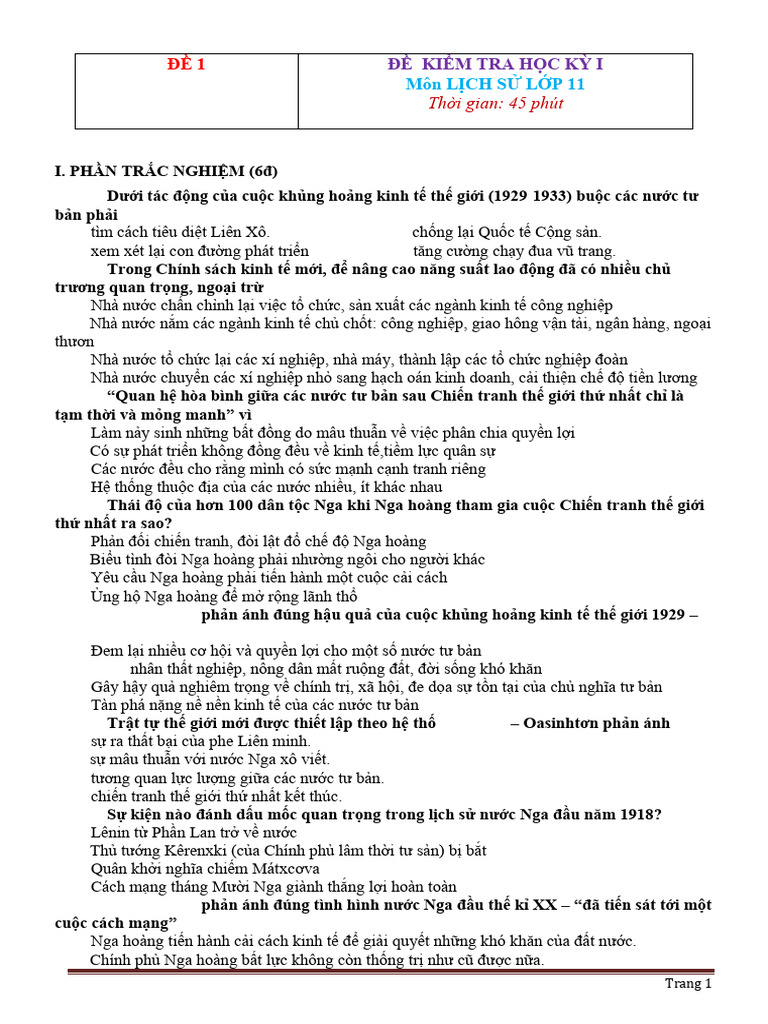 thuvienhoclieu.com-10-DE-THI-HK1-SU-11-CO-DAP-AN | PDF
