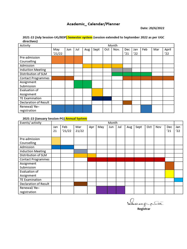 Academic Calender 21-22 | PDF