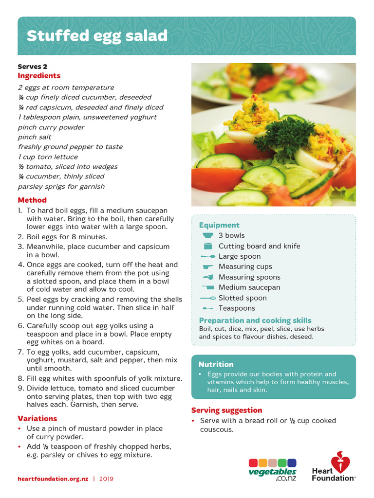 Healthy Stuffed Egg Salad Recipe | PDF | Pesto | Cooking