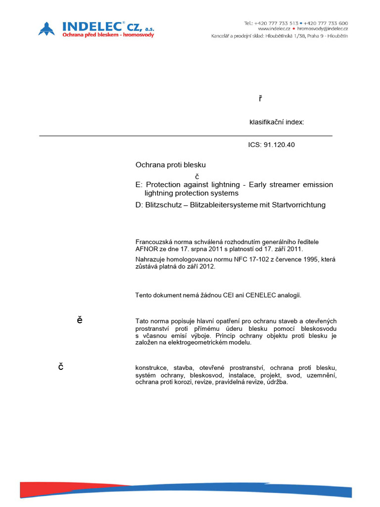 NF C 17-102 (CZ) | PDF