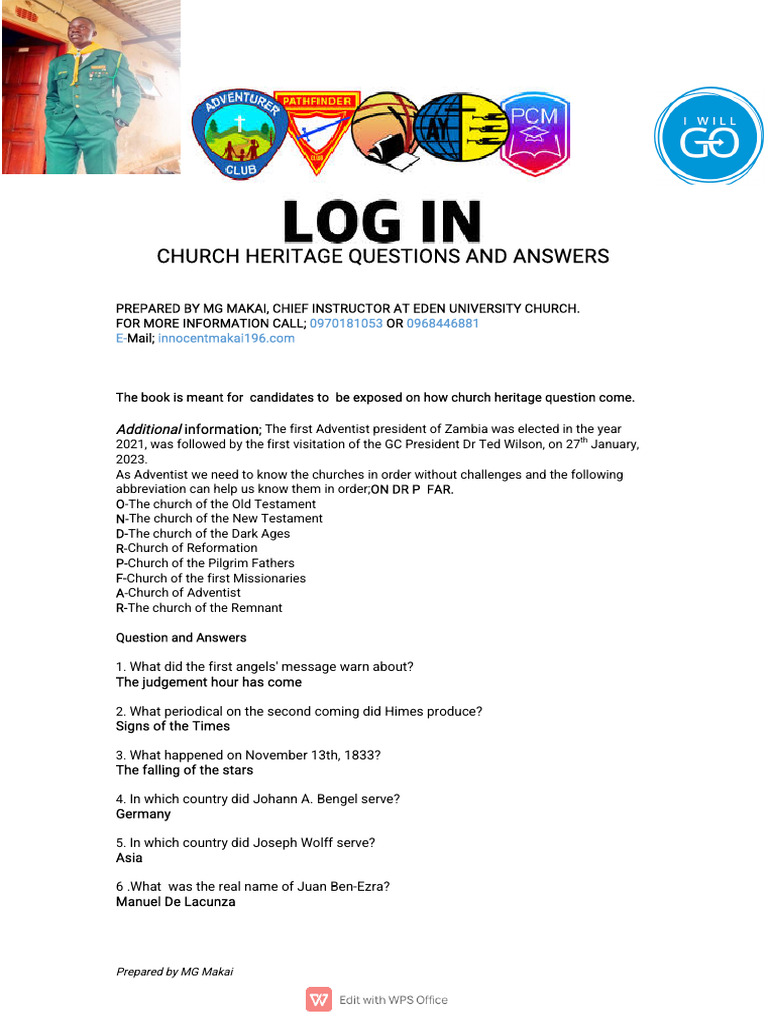 Church Heritage Q and Answers | PDF