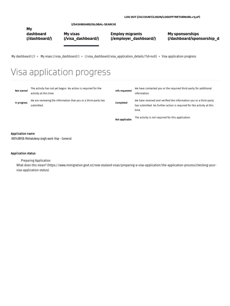 Visa Application Progress - Immigration New Zealand Mahekdeep | PDF ...