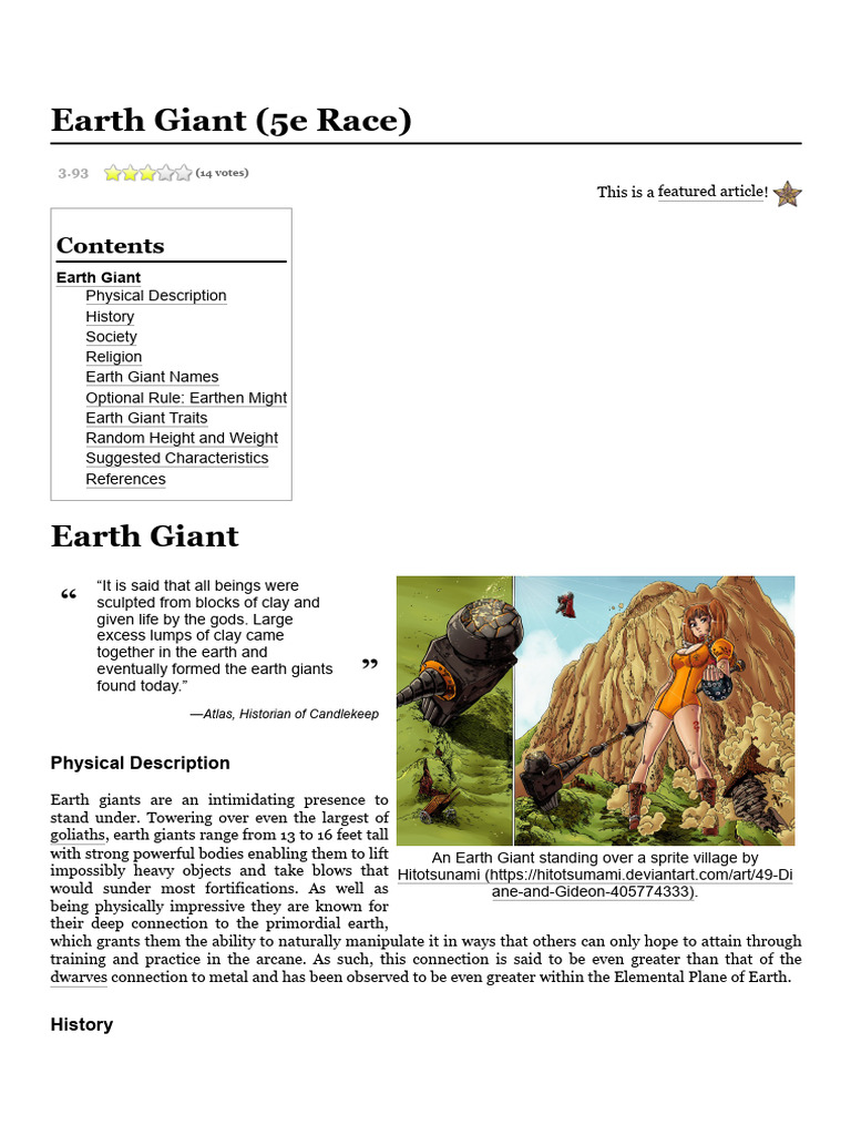 Earth Giant (5e Race) - D&D Wiki | PDF