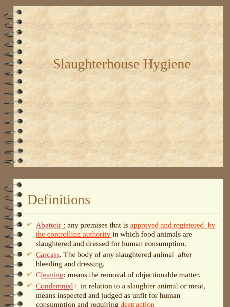 Slaughterhouse Hygiene and Design Standards | PDF | Slaughterhouse | Meat