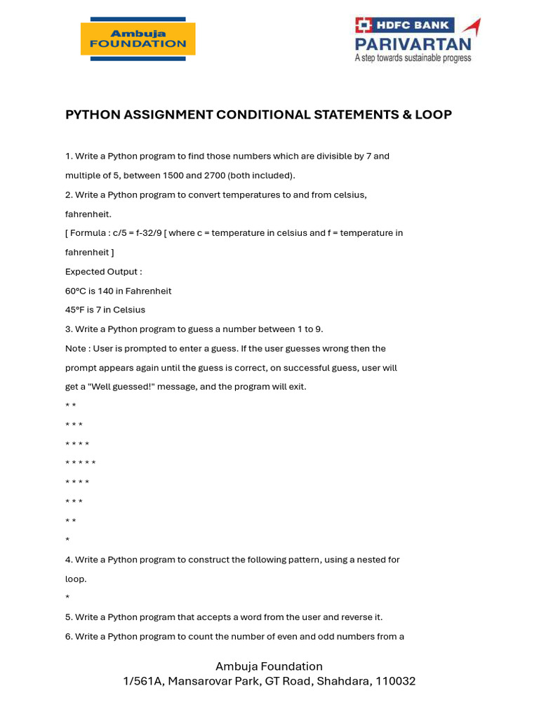 Conditional Statements & Loop | PDF | Fahrenheit | Control Flow