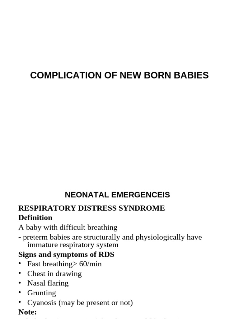 Newborn Respiratory Distress Guide | PDF
